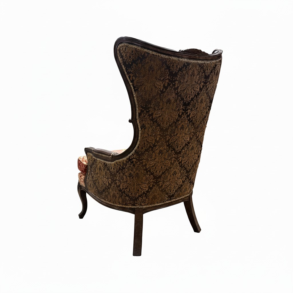 Traditional Wingback Leather Accent Chair with Sloped Arms – Montgomery ...